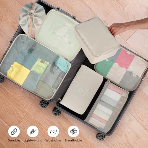 Travel Packing Organizers,7-piece organizer set, travel essentials travel accessories for carry-on luggage, organizer set, travel ba (Mickey)