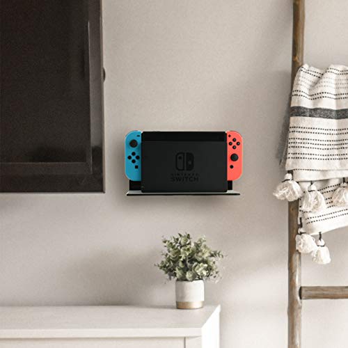 Wall Shelf Speaker Stand, TXEsign Small Wall Shelf Speaker Mount for Bluetooth Speaker, Webcam, Cell Phones, Toy Display Shelf Acrylic Floating Speaker Shelf (9-Inch (Black))