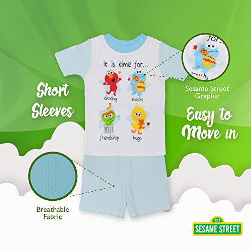 Sesame Street Baby 4-Piece Snug-fit Cotton Pajama Set, IT is TIME for, 2T