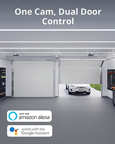 eufy Security Garage-Control Cam Plus with Sensor, Smart Garage Control, 2-Door Control, Detects Open/Close Status, 2K HD, No Monthly Fee, AI Human Detection, 2.4GHz Wi-Fi Only