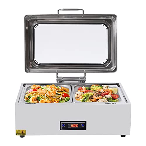 KOLHGNSE Food Warmers for Parties Buffets Electric, Commercia Stainless Steel Buffet Server and Warming Tray Chafing Dish Buffet Set for Banquet (2 Pans)