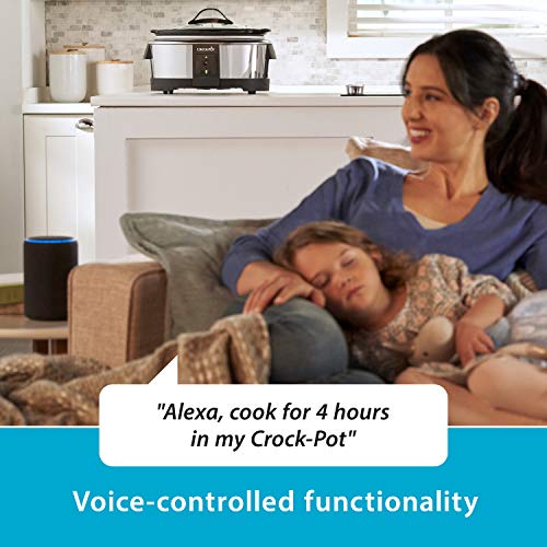 Crock-Pot Slow Cooker Works with Alexa 6-Quart Programmable Stainless Steel 2139005, A Certified for Humans Device