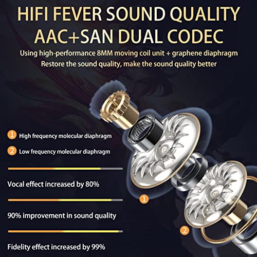 5.2 Wireless Bluetooth in Ear,Built-in Microphone Immersive Premium Sound Noise Cancelling,Upgrade The Charging Port with Charging Case,for Sport,Office