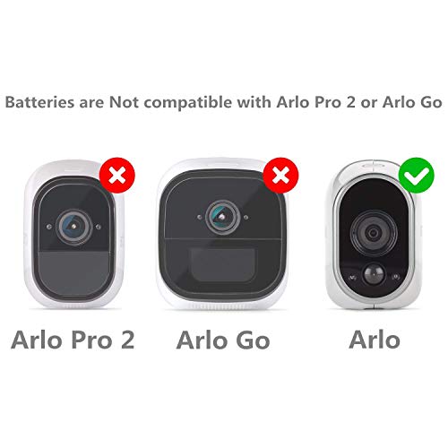 Taken Rechargeable Batteries for Arlo, 3.7V 750mAh 20 Pack Rechargeable Batteries and 4-Ports LED Charger Compatible with Arlo Cameras (VMC3030/VMK3200/VMS3330/3430/3530), Flashlight, Microphone