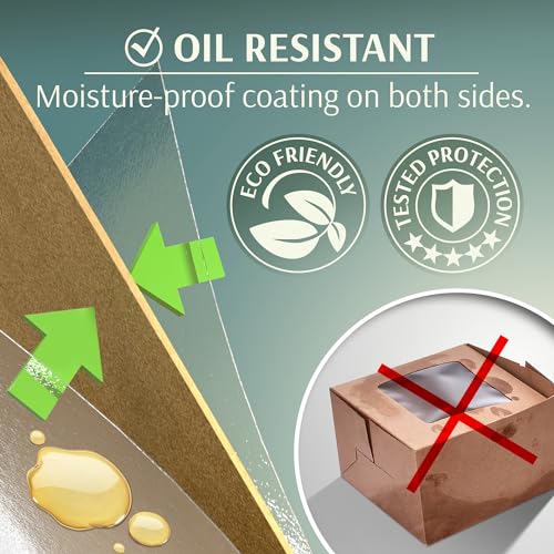 BORGANIC Cookie Boxes For Packaging - The Strongest 6x6x3 Cookie Boxes With Window [50 Pack] - Oil Resistant Cookie Boxes - Premium Bakery Boxes With Window - Cookie Boxes For Gift Giving