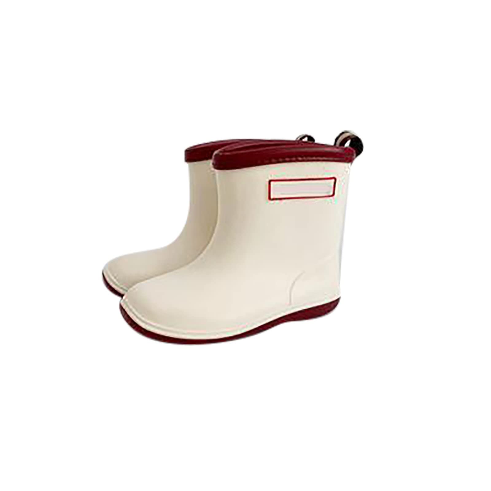 Snow Shoes for Kids Baby Kids Easy On Rain Shoes Boots for Toddler Little Kid Short Rain Boots Boots for Boys Size 2 (A, 6.5 Infant)