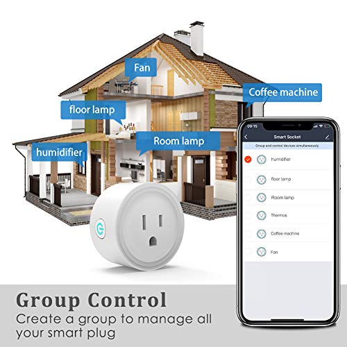 Smart Plug, Wi-Fi Outlet Switch That Work with Alexa/Google Home/Smart Life, Timer Schedule ON/Off Plug, Mini Wireless Socket, 2.4 GHz, No Hub Required, 2 Pack