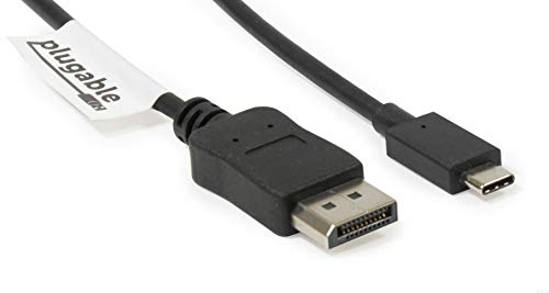 Plugable USB C to DisplayPort Cable 6 feet (1.8m), Up to 4K at 60Hz, USB C DisplayPort Cable - Compatible with Thunderbolt 4 / 3 and USB-C
