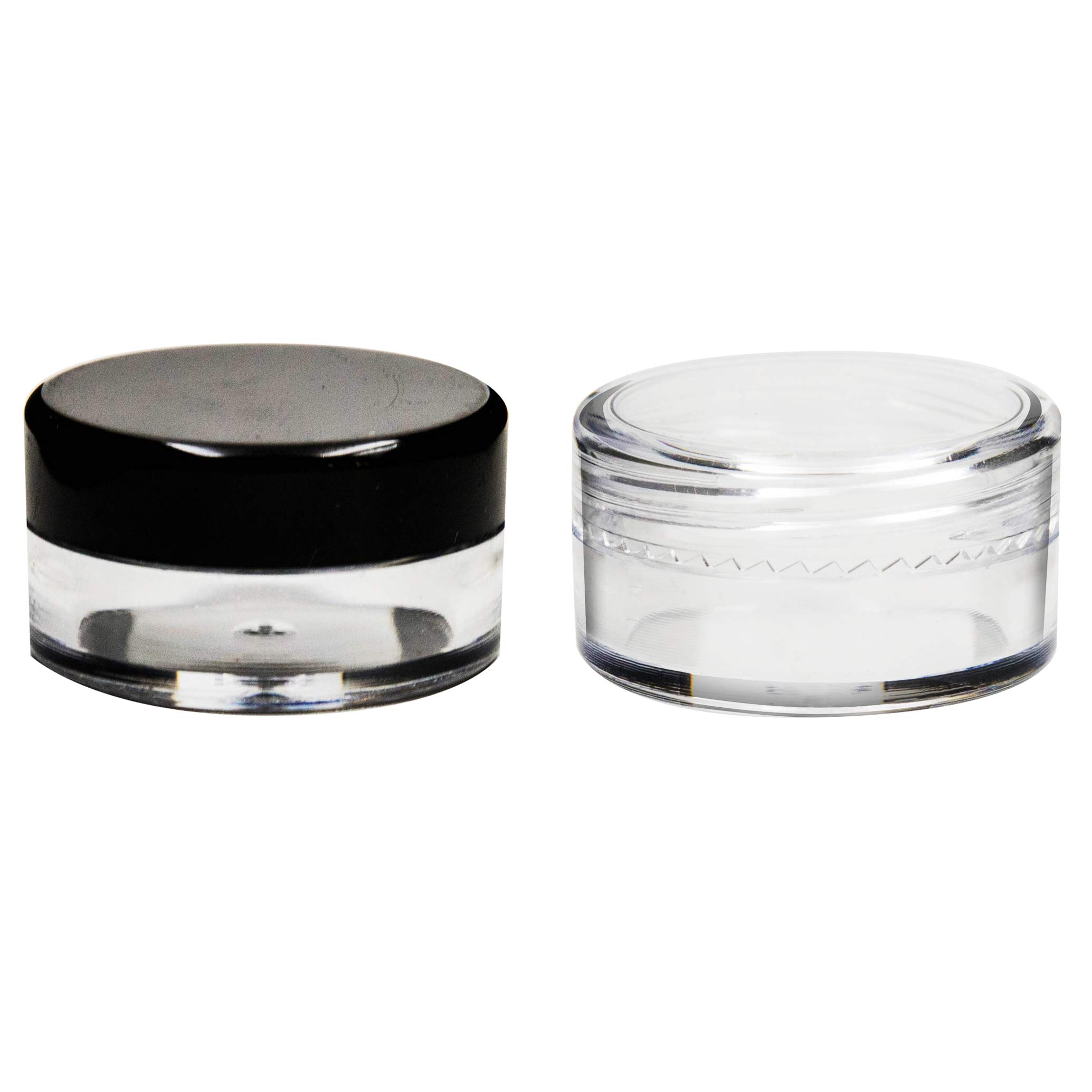 Youngever 140 Pcs Empty Plastic Cosmetic Samples Containers, Plastic Jars With Lids, 5 Mini Spatulas (5 Gram)