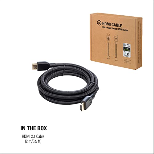Elgato Ultra High Speed HDMI Cable β Certified HDMI 2.1, 48 Gbit/s, Supports 8K@60Hz, 4K@120Hz, Dynamic HDR, eARC, Dolby Atmos, Compatible with HD60 X, Sony PS4/PS5, Xbox Series X/S etc, 6.5ft