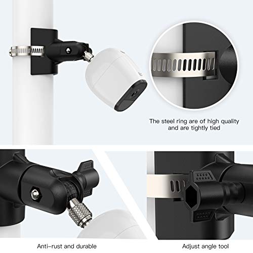 Universal Pole Mounting Bracket for Arlo Pro 2/Arlo Pro 3/4/Arlo Ultra/Arlo Essential/Wyze Cam Outdoor/eufyCam 2,Koroao Outdoor Wall Mount - Stable Multifunctional Winding Installation(1Pack,Black)