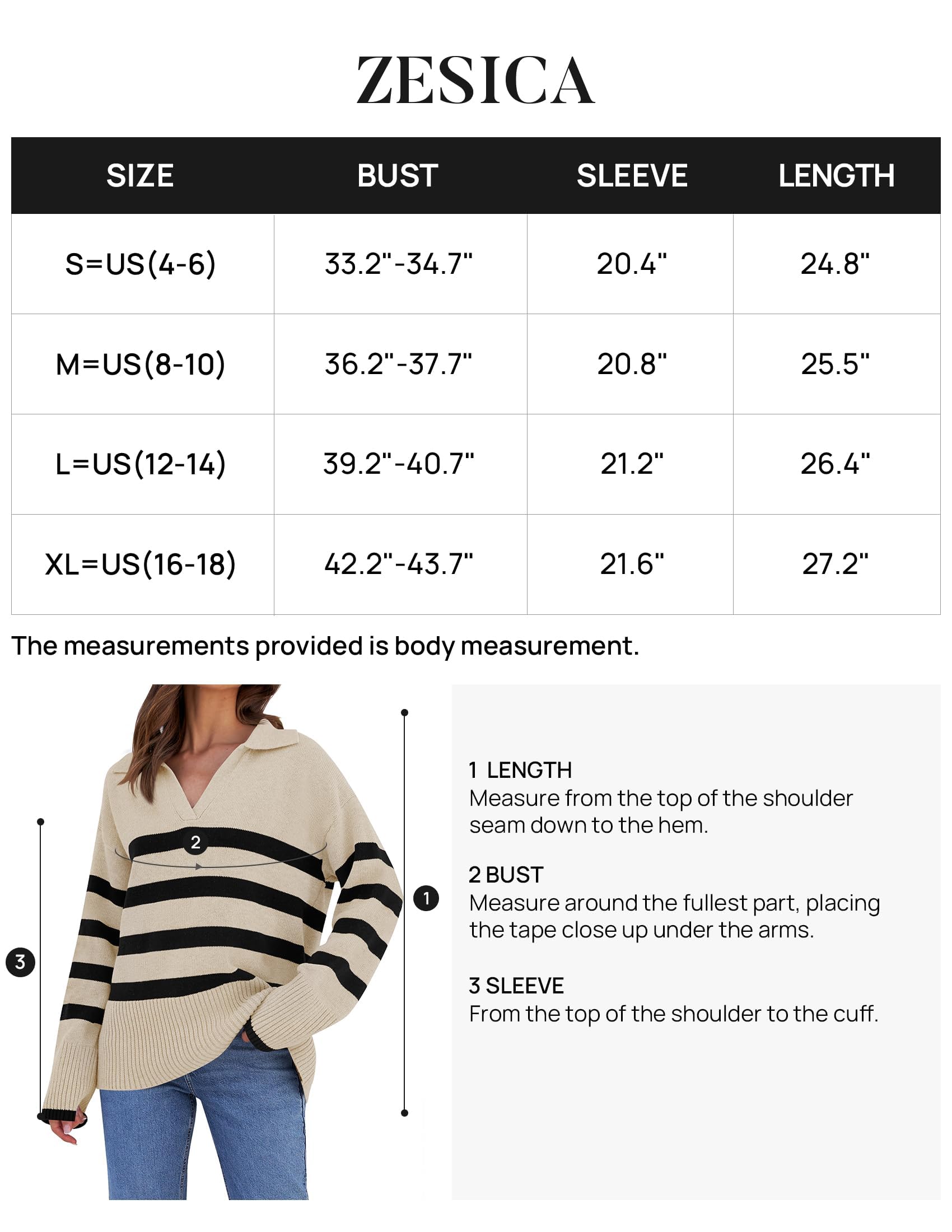 ZESICA Women's Winter Sweaters Lapel V Neck Long Sleeve Striped Chunky Knit Oversized Pullover Sweater Jumper Tops,Apricot,X-Large