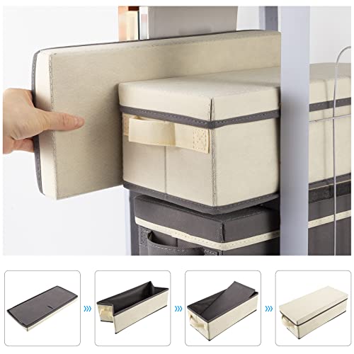 HATTERTOP CD Storage Box Set of 3, DVD Storage Case 14.2 x 6.3 x 5.5 Inch CD Case Storage with Lids & Handles to Store up to 165 Discs for Car Travel Home - Beige