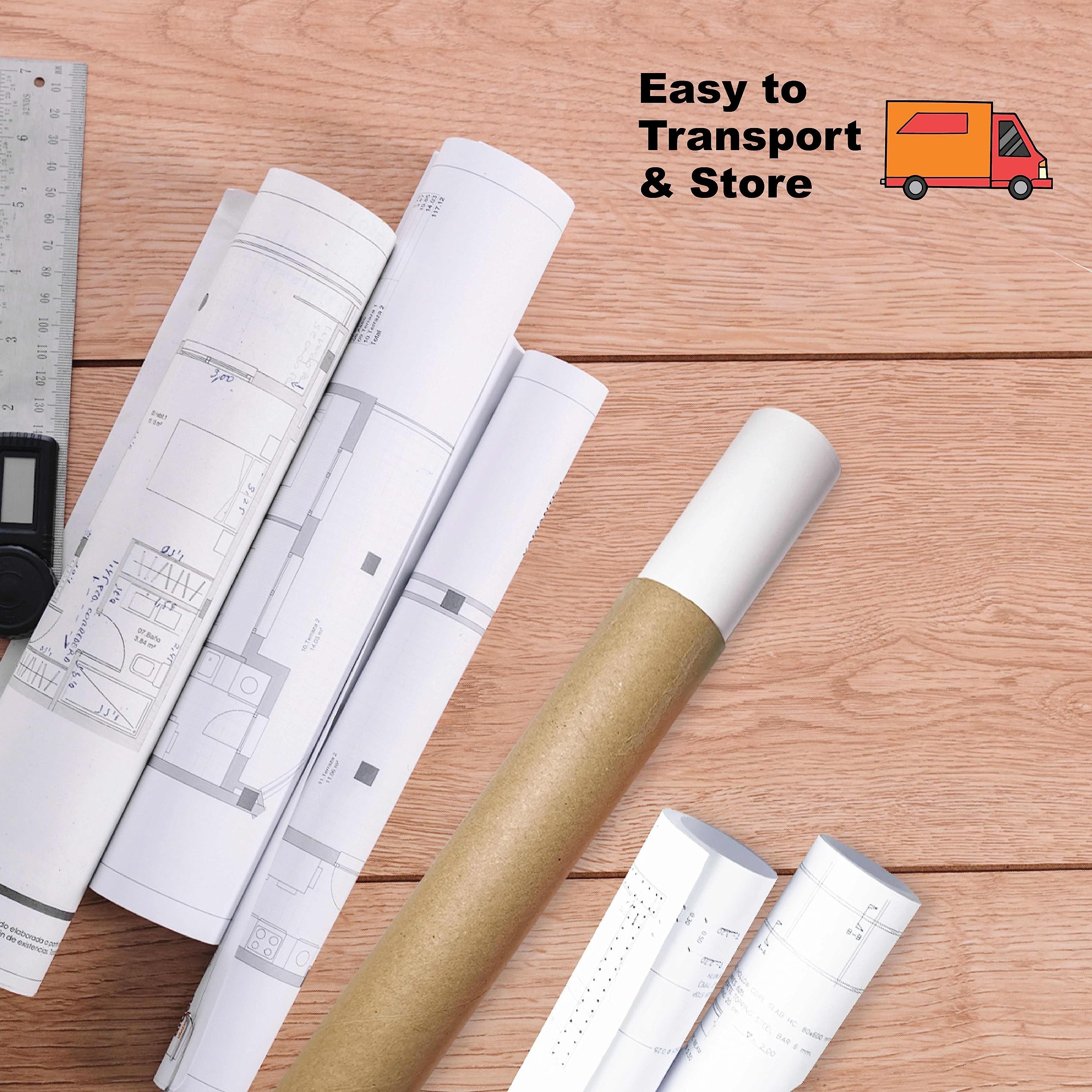 CAPTAIN Mailing Tube, 2 Pack, 13.5x2 Inch, Brown Kraft Cardboard, For Documents, Art, Posters