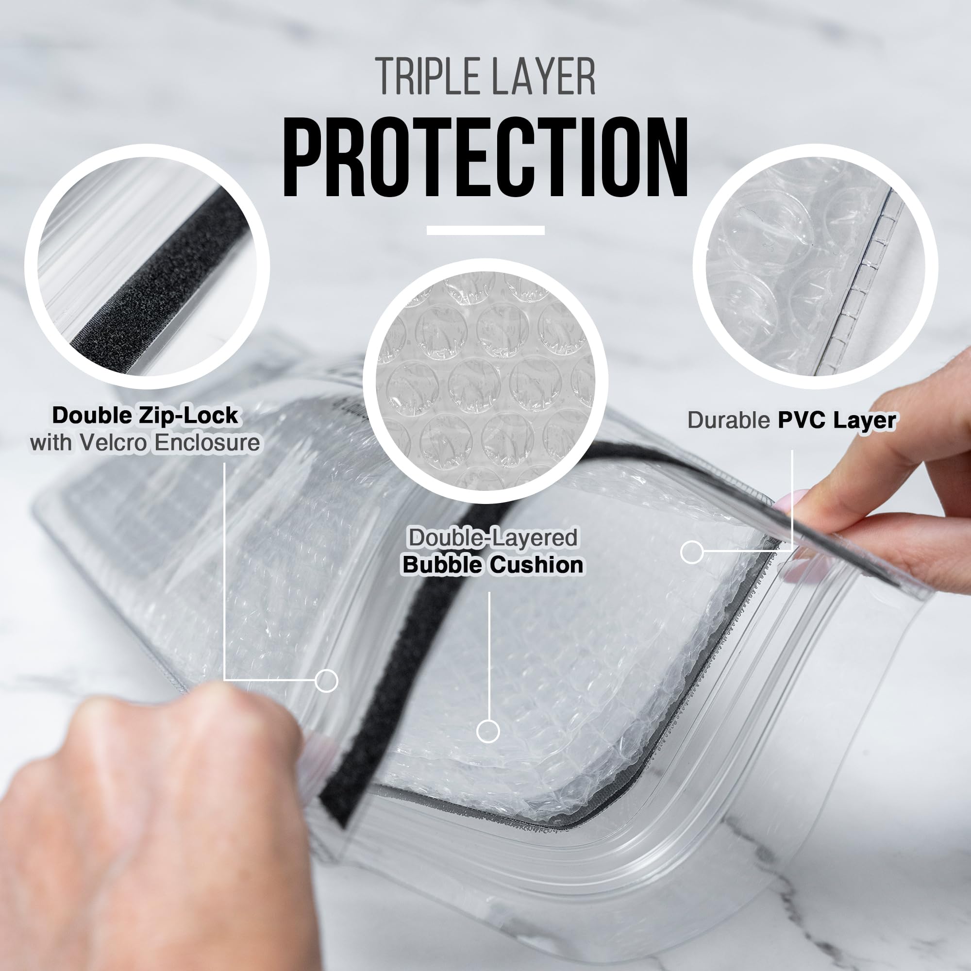 Reusable Wine Protector Travel Bag by Bottle Shield (3-pack) - Unbreakable Bottle Shipping Sleeve, Leak Proof & Double Layer Wine Bubble Wrap Sleeve | Travel Wine Bags for Suitcase Luggage