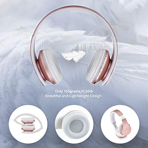 PowerLocus Rose Gold Bluetooth Headphones with Black/Orange Bluetooth Headphones
