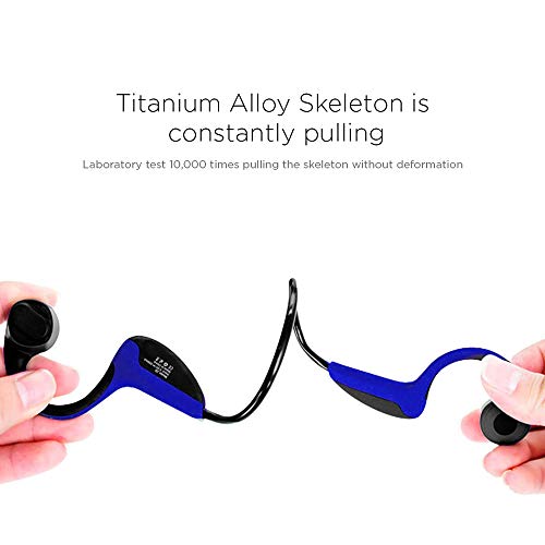 Vibez Bone Conduction Headphones Portable Open Ear Headset Wireless Bluetooth 5.0 Connectivity Sweat Resistant Sports Earphones with Microphone Volume Control for Running Hiking Driving Bicycling Blue