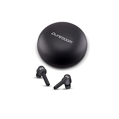 PureGear PureBoom Bluetooth Wireless Earbuds With Wireless Charging Case, Waterproof Touch Control Stereo Headphones in Ear Built-in Mic for iPhone/Android Phones/TV/Laptops and More Bluetooth Devices