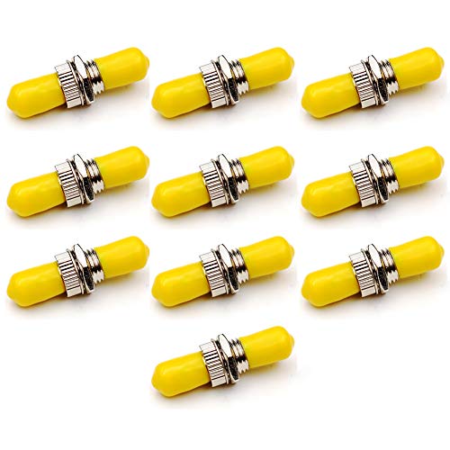 St Fiber Barrel Connector, TEZONG ST to ST Bulkhead Fiber Coupler Singlemode Multimode Simplex St Female Fiber Optical Cable Connectors Adapter 10Packs