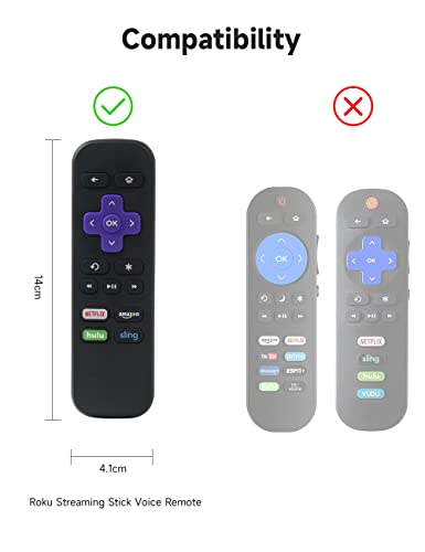 Protective Case for Roku Express/Express+,Roku 2 (4210R),Roku LT,Premiere,RC83,Streaming Stick RC41,3800RT,TCL R655 Remote Case Light Weight Shock Proof Silicone Remote Cover(Glow in Dark Green)