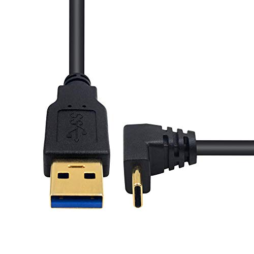 Poyiccot USB Type C Charging Cable 90 Degree, 3.3feet/ 1m Type C Fast Charger USB 3.0 A to USB C Up & Down Angle Charging Cable for Samsung Galaxy,Tablets and More USB A to C Charger Cable