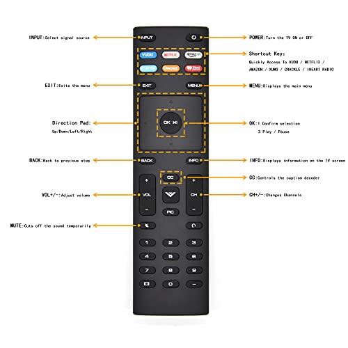New Universal Remote Control Replace XRT136 Remote for VIZIO All LED LCD HD 4K UHD HDR Smart TVs
