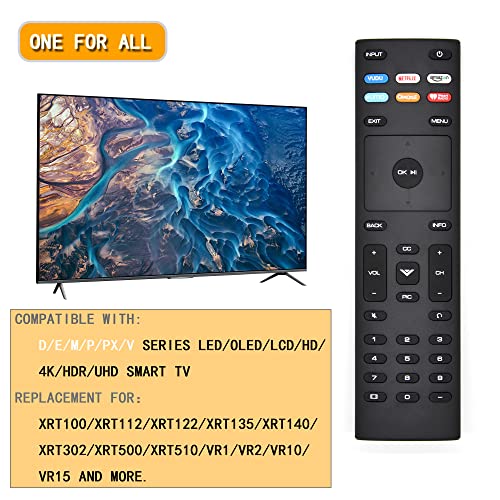 New Universal Remote Control Replace XRT136 Remote for VIZIO All LED LCD HD 4K UHD HDR Smart TVs