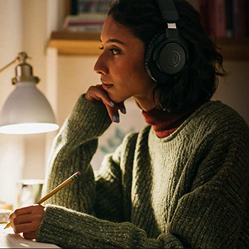 Audio-Technica ATH-M20xBT M20x Bluetooth Wireless Professional Monitor Headphones Bundle with Deco Gear Wood Headphone Display Stand Secure Tabletop Holder/Gaming Headset Hanger