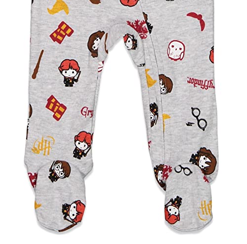 Harry Potter Newborn Baby Boys 2 Pack Zip Up Costume Sleep N' Play Coveralls Gryffindor 3-6 Months