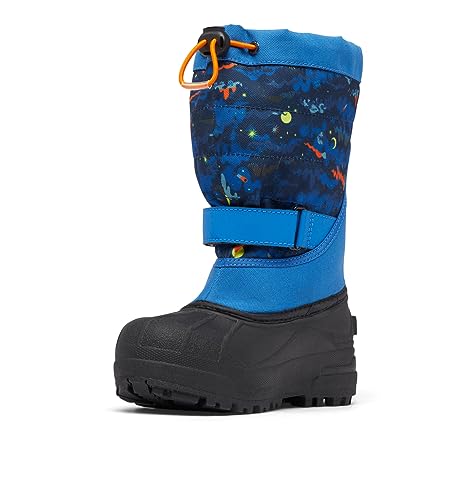 Columbia Youth Unisex Powderbug Plus II Print, Bright Indigo/Bright Orange, 2