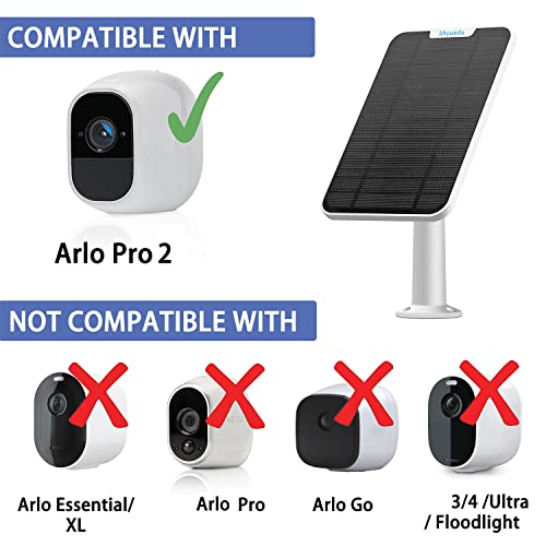 4W Solar Panel Charging Compatible with Arlo Pro 2 only, with 13.1ft Waterproof Charging Cable, IP65 Weatherproof,Includes Secure Wall Mount(3-Pack)(Not Compatible with Arlo Pro)