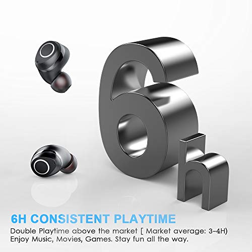 Wireless Earbud, Bluetooth 5.1 Headphones Mini Bluetooth Earbud with HD Mic, Bluetooth Earphones in Ear with USB C Charging Case, IP7 Waterproof Wireless Headphones, Deep Bass, 30H Headset for Sports