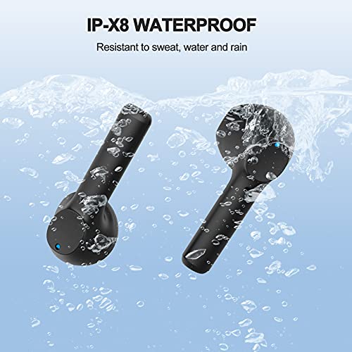 Elnicec Wireless Earbuds Bluetooth Headphones 30Hrs Playtime 3D Stereo in-Ear Ear Buds with USB C Charging Case IPX8 Waterproof Earphones with Mic for iPhone/Android Phone TV Laptop Sports Workout