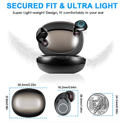 Wireless Earbud, Bluetooth 5.1 Headphones Mini Bluetooth Earbud with HD Mic, Bluetooth Earphones in Ear with USB C Charging Case, IP7 Waterproof Wireless Headphones, Deep Bass, 30H Headset for Sports