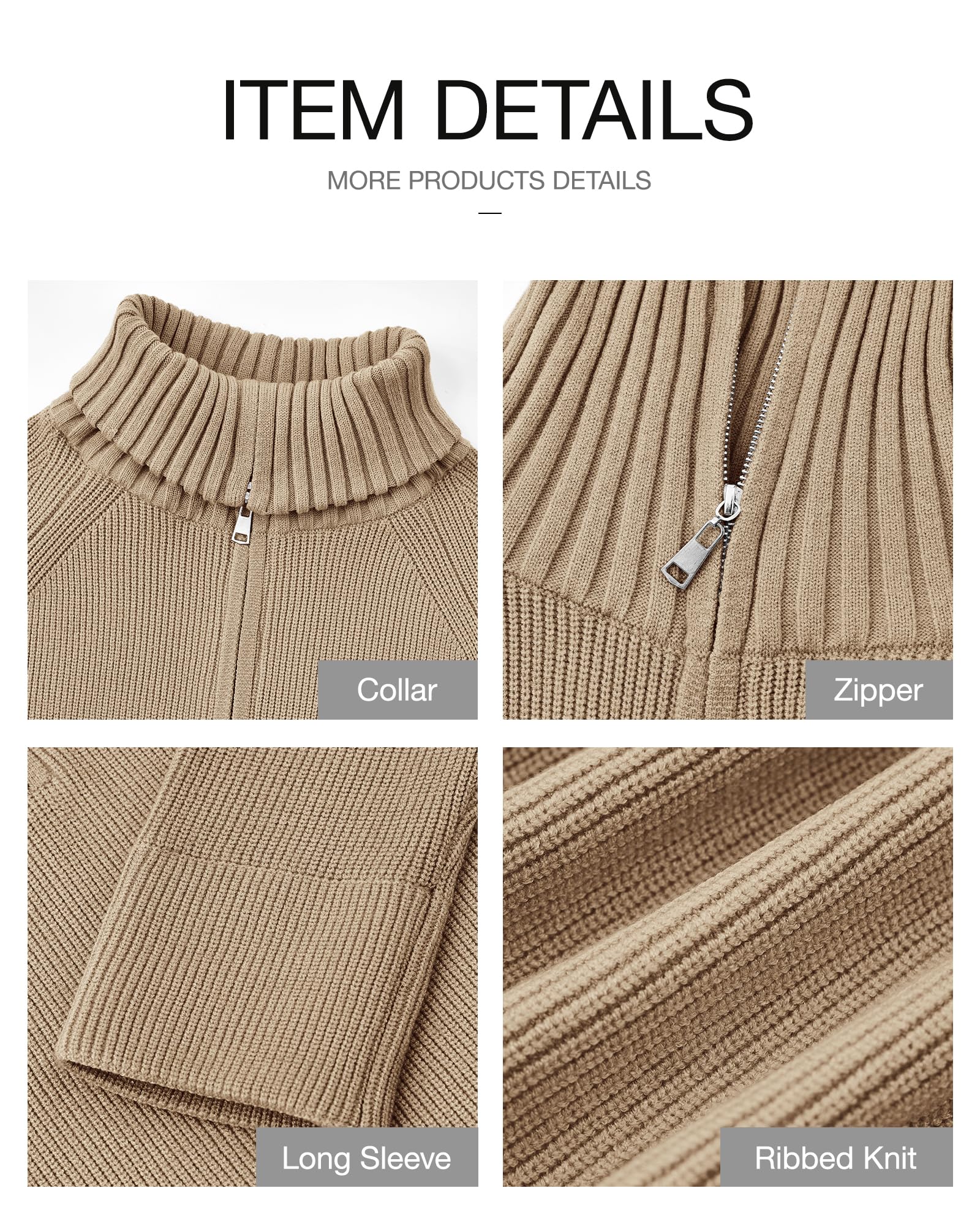 BTFBM Women's Long Sleeve V-Neck Pullover Sweater Casual Fall Winter Collar Ribbed Knit Loose Slouchy Jumper Sweaters(Solid Light Khaki, Large)