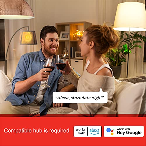 Sengled Smart Light Bulbs, A19 Dimmable Smart Bulbs, Works with Alexa and SmartThings, Voice Control with Google Home and Echo with built-in Hub, Soft White 60W Equivalent, Zigbee Hub Required,4-Pack