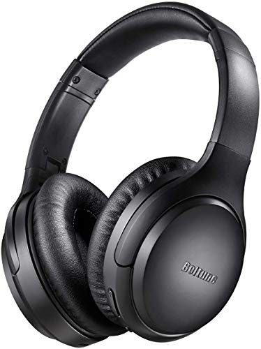 Active Noise Cancelling Headphones, Bluetooth 5.0 Over Ear Boltune Wireless Headphones with Mic Deep Bass, Comfortable Protein Earpads 30H Playtime for Travel Work TV PC Cellphone