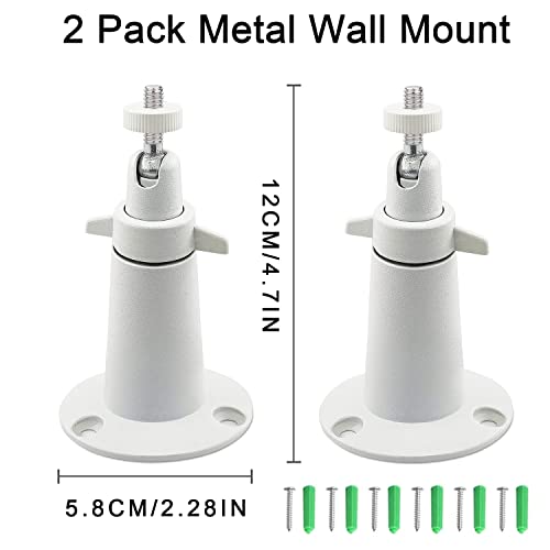 (2 Pack, Metal), BFYTN Security Camera Metal Wall/Ceiling Mount, Adjustable Indoor/Outdoor Mount Compatible with Arlo, Arlo Pro 2 3, Arlo Ultra CCTV Camera and Compatible Camera with 1/4 Screw Head
