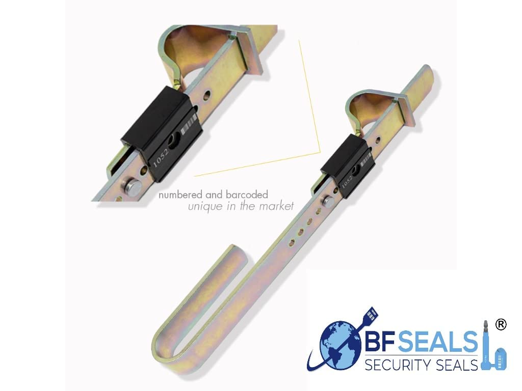 Equipment Cargo Security Shipping Containers Lock Door, Bar/Barrier, 3 pcs., Heavy Duty, with Numbered Barcode - for Semi Trailers, Trucks, Containers, Storage - Free & Quick Shipping - BFSEALS