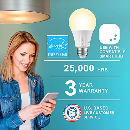 Sengled Smart Light Bulbs, A19 Dimmable Smart Bulbs, Works with Alexa and SmartThings, Voice Control with Google Home and Echo with built-in Hub, Soft White 60W Equivalent, Zigbee Hub Required,4-Pack