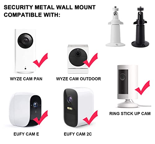 (2 Pack, Metal), BFYTN Security Camera Metal Wall/Ceiling Mount, Adjustable Indoor/Outdoor Mount Compatible with Arlo, Arlo Pro 2 3, Arlo Ultra CCTV Camera and Compatible Camera with 1/4 Screw Head