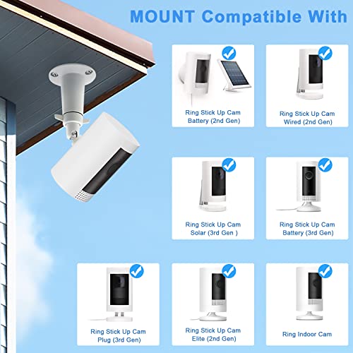(2 Pack, Metal), BFYTN Security Camera Metal Wall/Ceiling Mount, Adjustable Indoor/Outdoor Mount Compatible with Arlo, Arlo Pro 2 3, Arlo Ultra CCTV Camera and Compatible Camera with 1/4 Screw Head