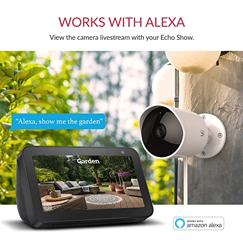 YI 2pc Security Camera Outdoor, 1080p Outside Surveillance Front Door IP Smart Cam with Waterproof, WiFi, Cloud, Night Vision, Motion Detection Sensor, Smartphone App, Works with Alexa