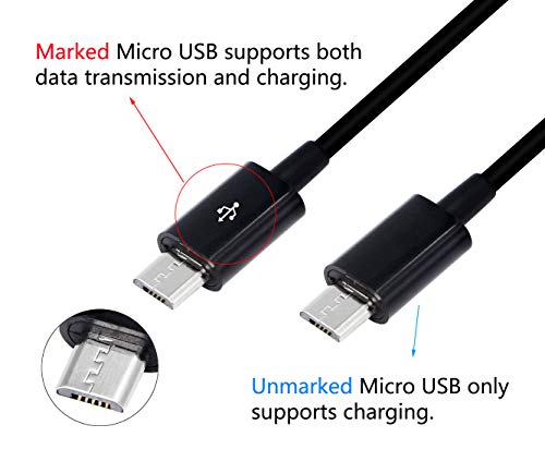 CERRXIAN 8 Inch USB 2.0 Type A Male to Dual Micro USB Male Splitter Y Data Charge Connector Adapter Cable (Black)