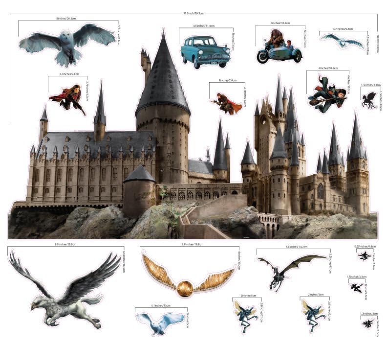 Conquest Journals Harry Potter Hogwarts Castle Window Cling Set, Official Imagery from The Wizarding World, Reusable, No Residue