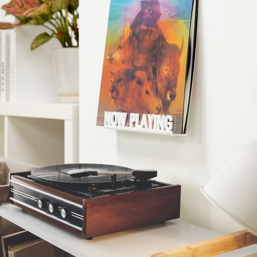ChooKaChoo Now Playing Vinyl Wall Holder, Vinyl Record Stand Wall Mount, Strong Material and Structure, Easy to Install, White (White)