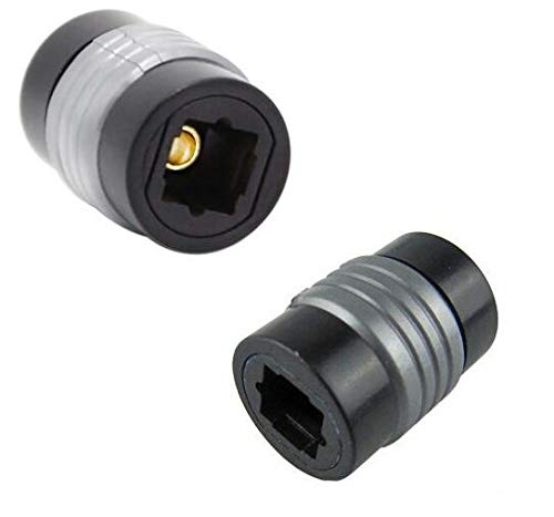 Fiber Optic Cable Extender Female to Female Optical Toslink Digital Audio Extension Cable Coupler Connector Adapter (2 Pack Black)