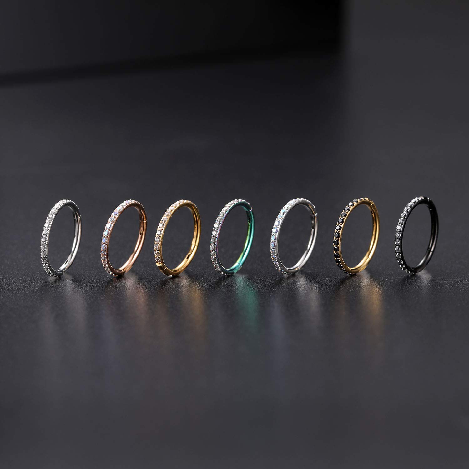 FUNLMO 18G Cartilage Earring Hoop Surgical Steel Gold Septum Ring Nose Ring Daith Earrings 6mm