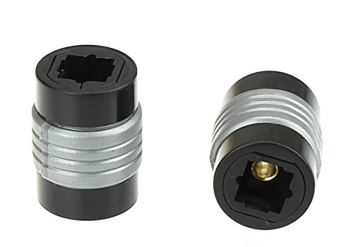 Fiber Optic Cable Extender Female to Female Optical Toslink Digital Audio Extension Cable Coupler Connector Adapter (2 Pack Black)