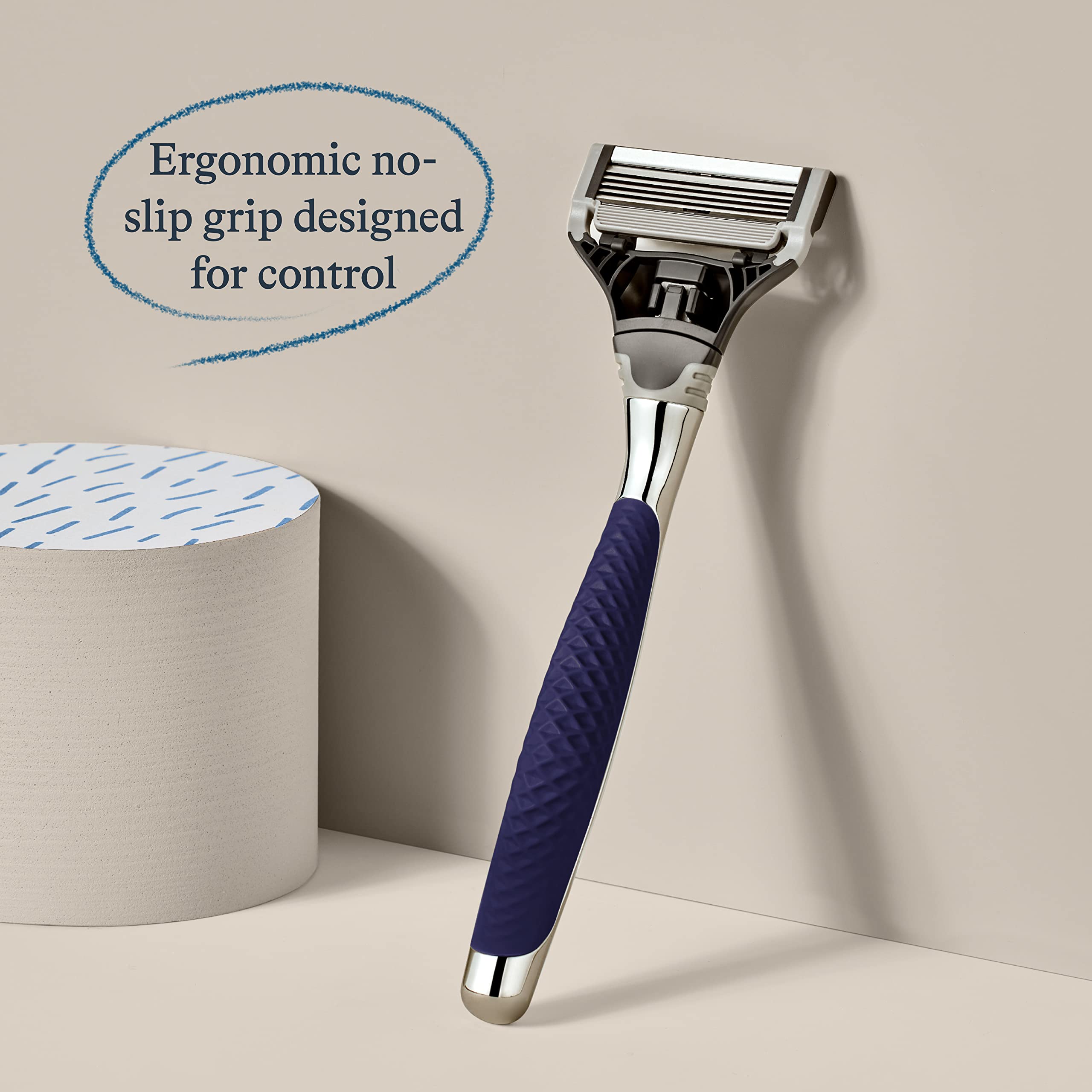 Harry's Shaving Kit for Men - Razor Handle, 5 Razor Blade Refills, Foaming Shave Gel, and Travel Blade Cover - Chrome Edition